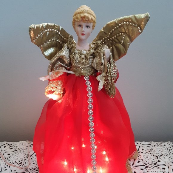 Holiday | Vintage 14 Lighted Angel Tree Topper Ornament | Poshmark